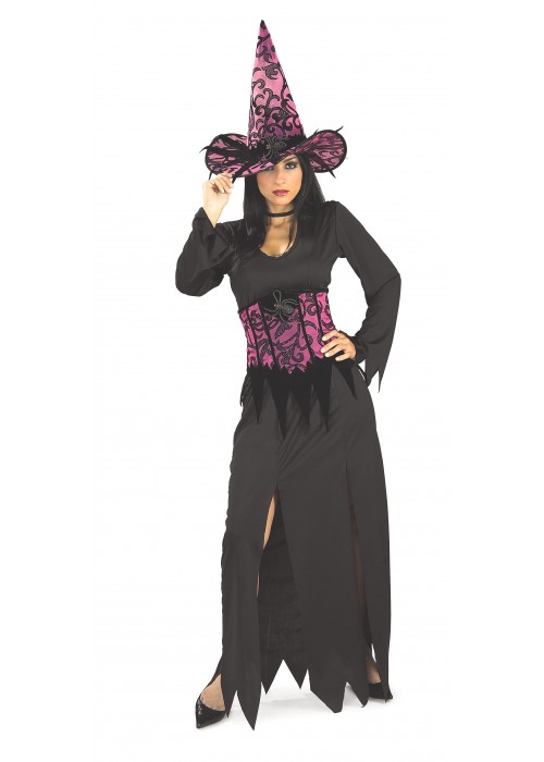 Pink Elegant Witch Adult Costume for Halloween Nights